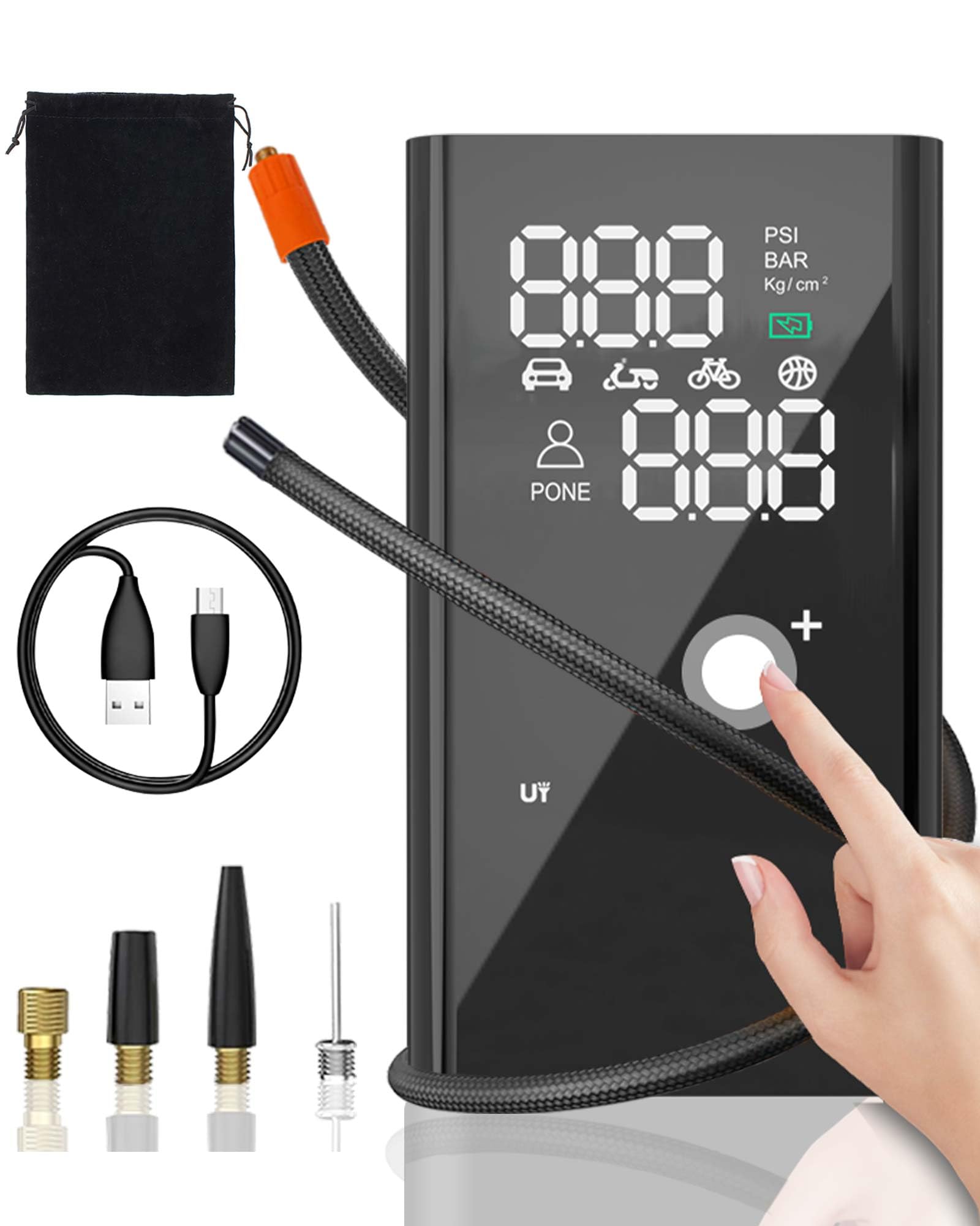 EE-ACE Tire Inflator: 4X Faster, 8400mAh Cordless Portable Air ...