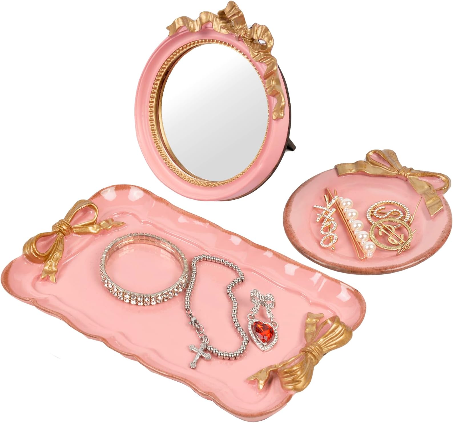 Amazon.com: Perfume Vanity Tray Coquette Decor - 3 Pcs Decorative ...