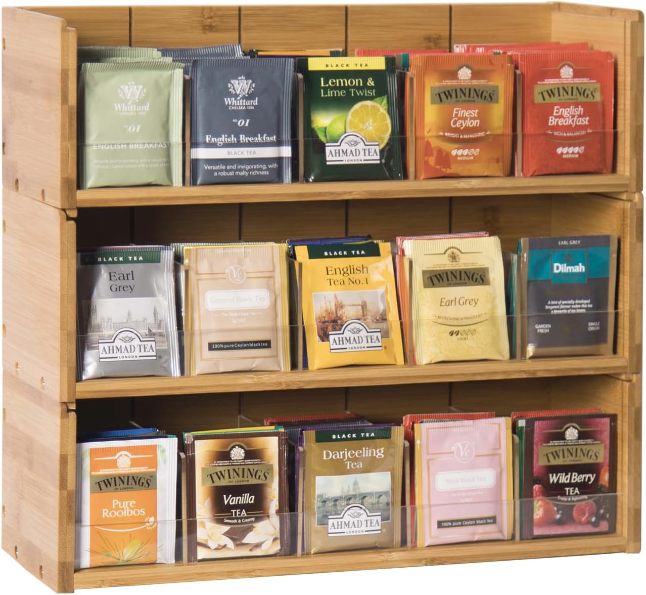 Amazon.com: Acacia Wood Tea Bag Organizer, Tea Organizers and Storage ...