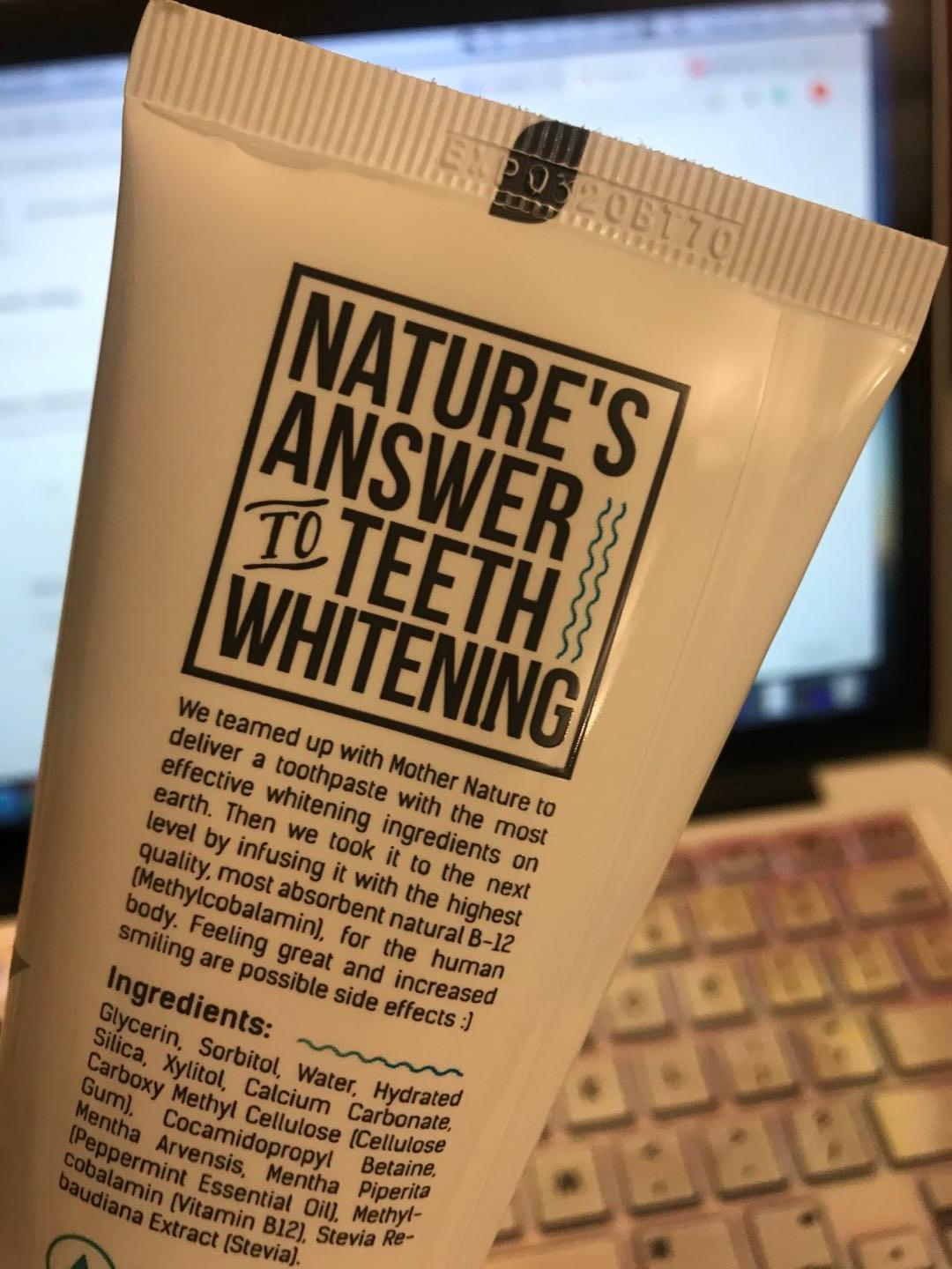 Cali White VEGAN WHITENING TOOTHPASTE with VITAMIN B12, Natural ...