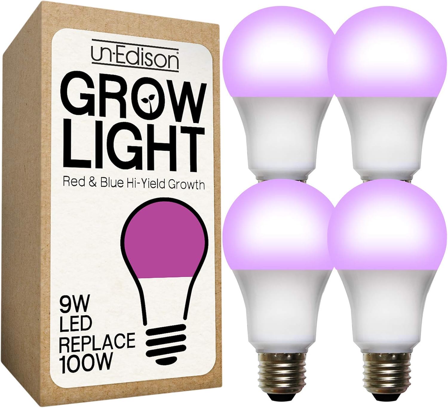 Amazon.com : Un-Edison LED Grow Light Bulb Red & Blue Spectrum Replaces ...