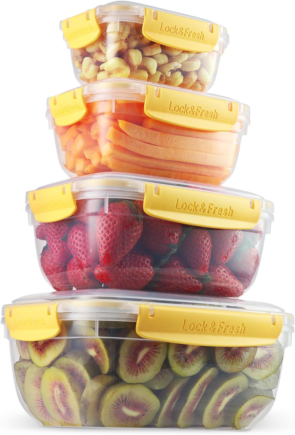 Amazon.com: Superio Plastic Airtight Food Storage Containers, Set of 4 ...