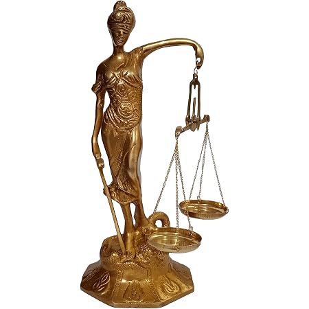 Buy Artvarko Brass Andha Kanoon Statue Blind Folded Justice Lady Murti ...