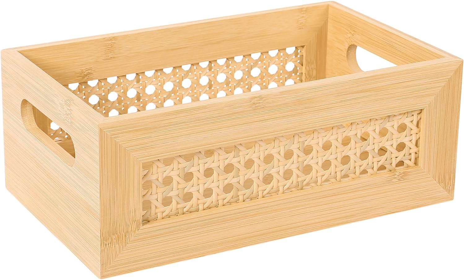 Amazon.com - YRMT Wooden Baskets Shallow Wood Storage Basket Crate with ...
