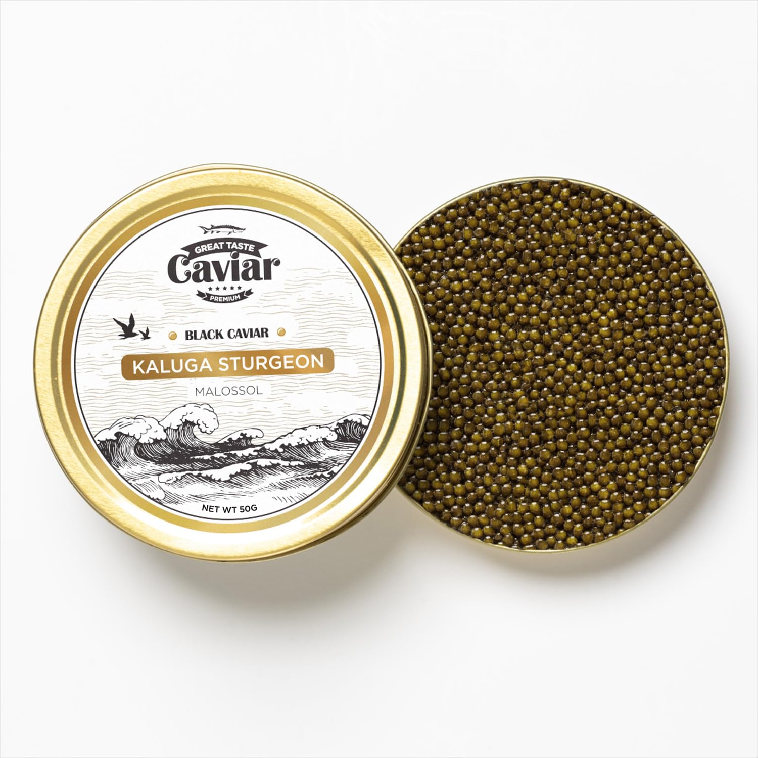 Amazon.com : GREAT TASTE CAVIAR Kaluga Fusion Sturgeon Malossol Black ...
