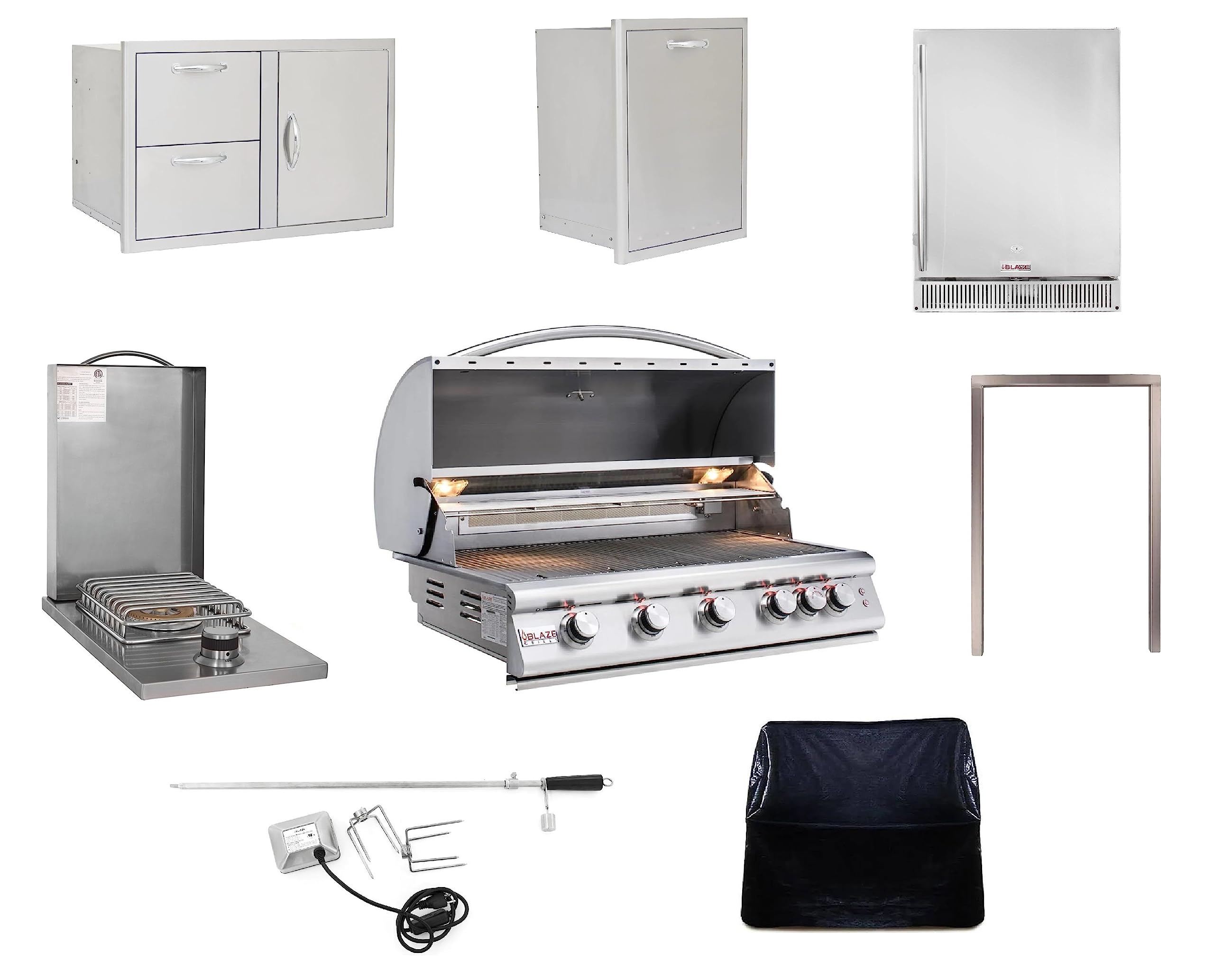 Amazon.com: BLAZE BBQ Outdoor Package of 40” LTE Built-in Gas Grill ...