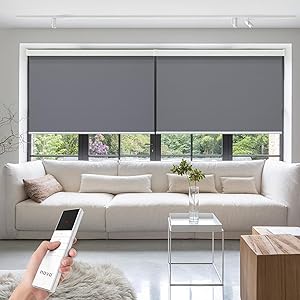 Amazon.com: Refinest Motorized Roller Blinds with Remote Control for Windows, Blackout Smart ...