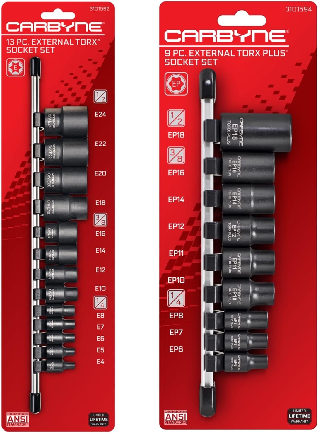 Amazon.com: CARBYNE 13 Piece External Torx (eTorx) Socket Set (E4 to ...