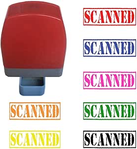 Amazon.com : Scanned Self Inking Rubber Stamp - Hot Pink Ink Color ...