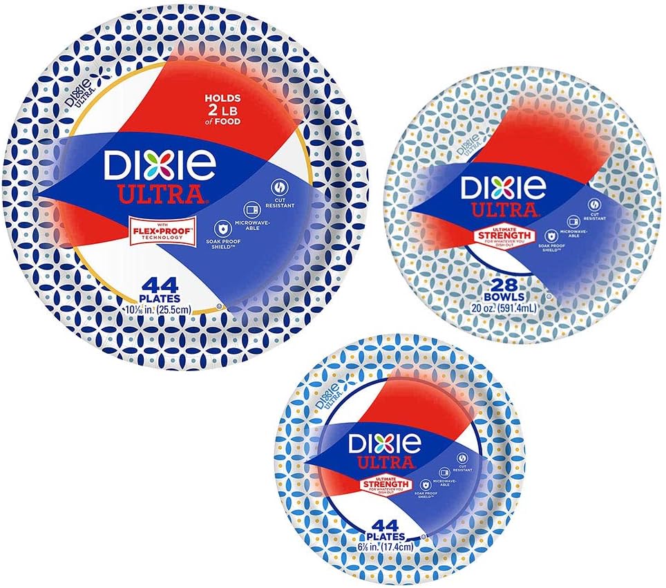 Amazon.com: Dixie Ultra Heavy Duty Paper Plate & Bowl Bundle - Large ...