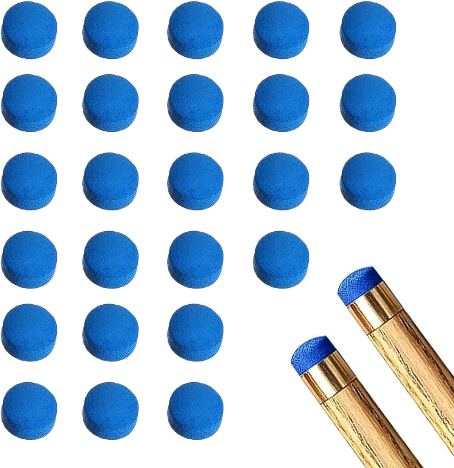 LICQIC 20 Pcs Blue Diamond Cue Tips, 10mm Pool Queue Tips with Plastic ...