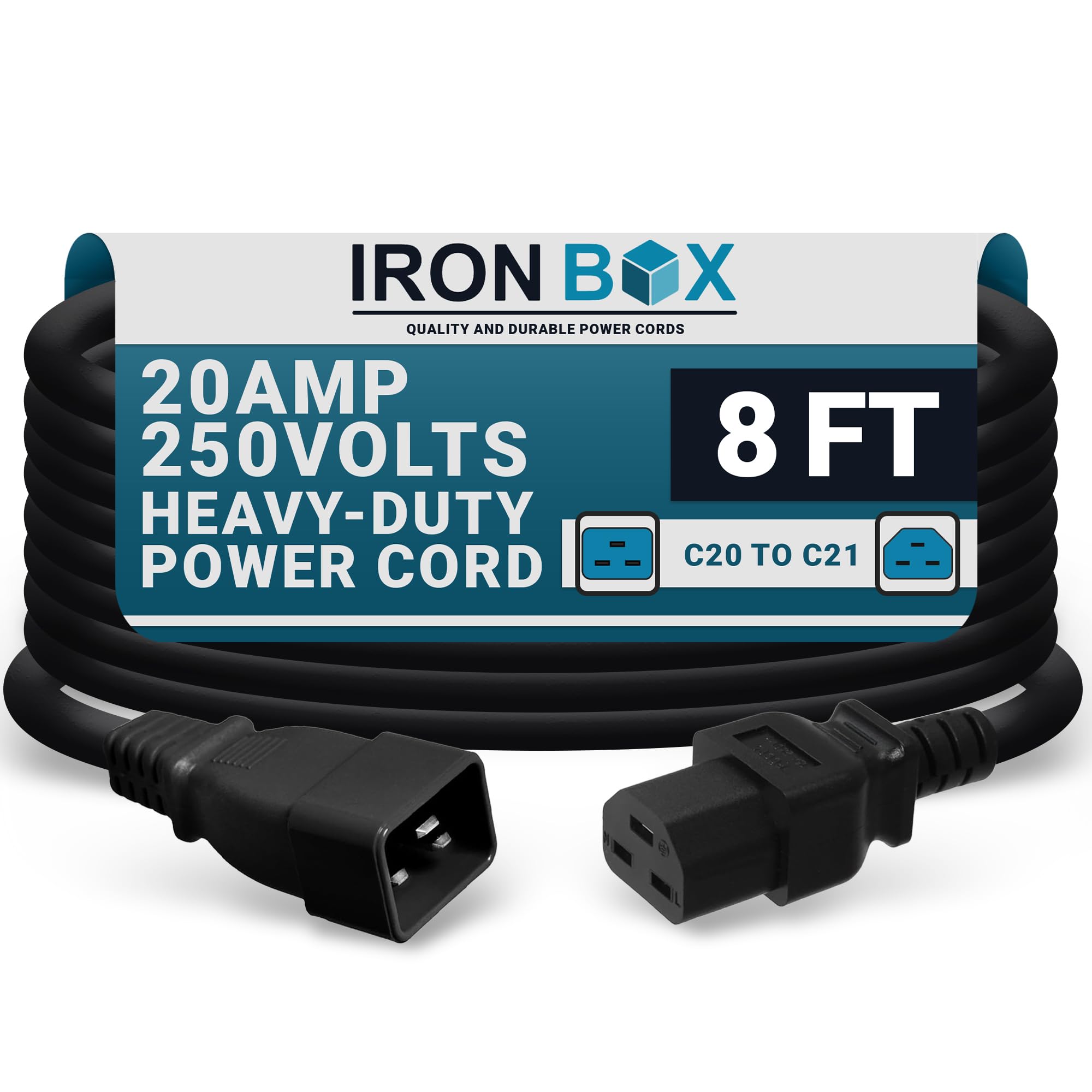 Amazon.com: IronBox Electric - Heavy-Duty C20 to C21 Power Cable - 20A ...