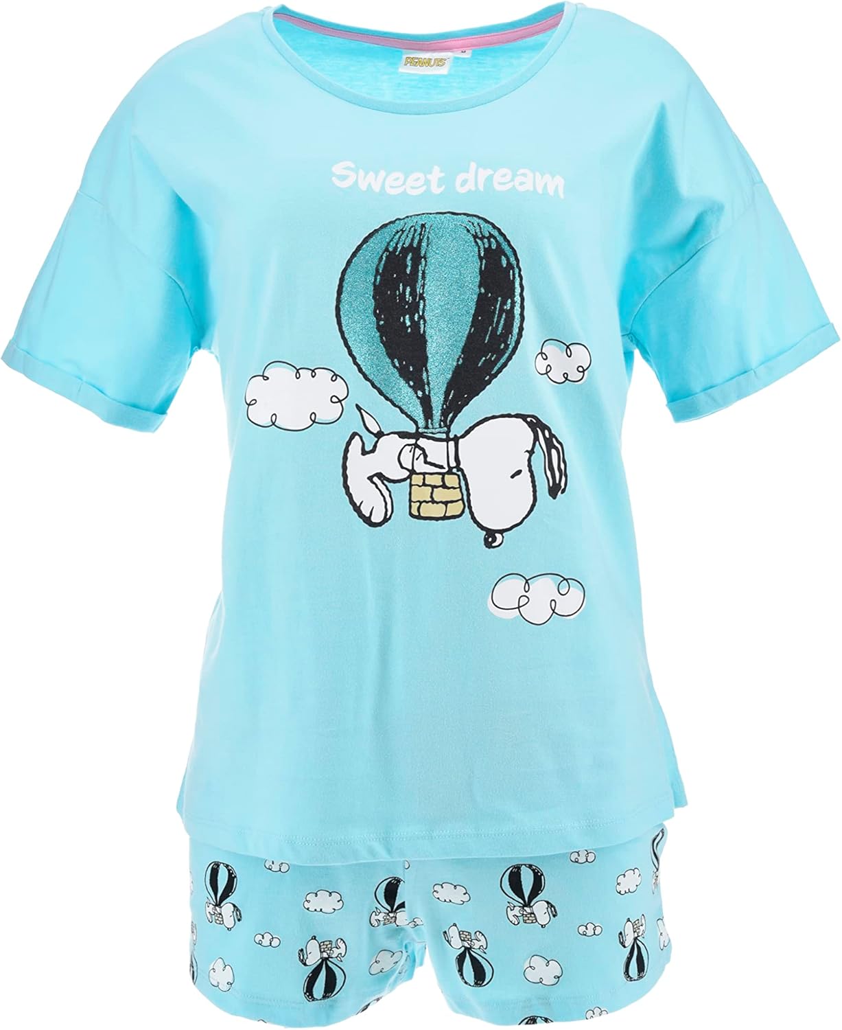 Snoopy Women's Short Pyjamas, blue, S : Amazon.co.uk: Fashion