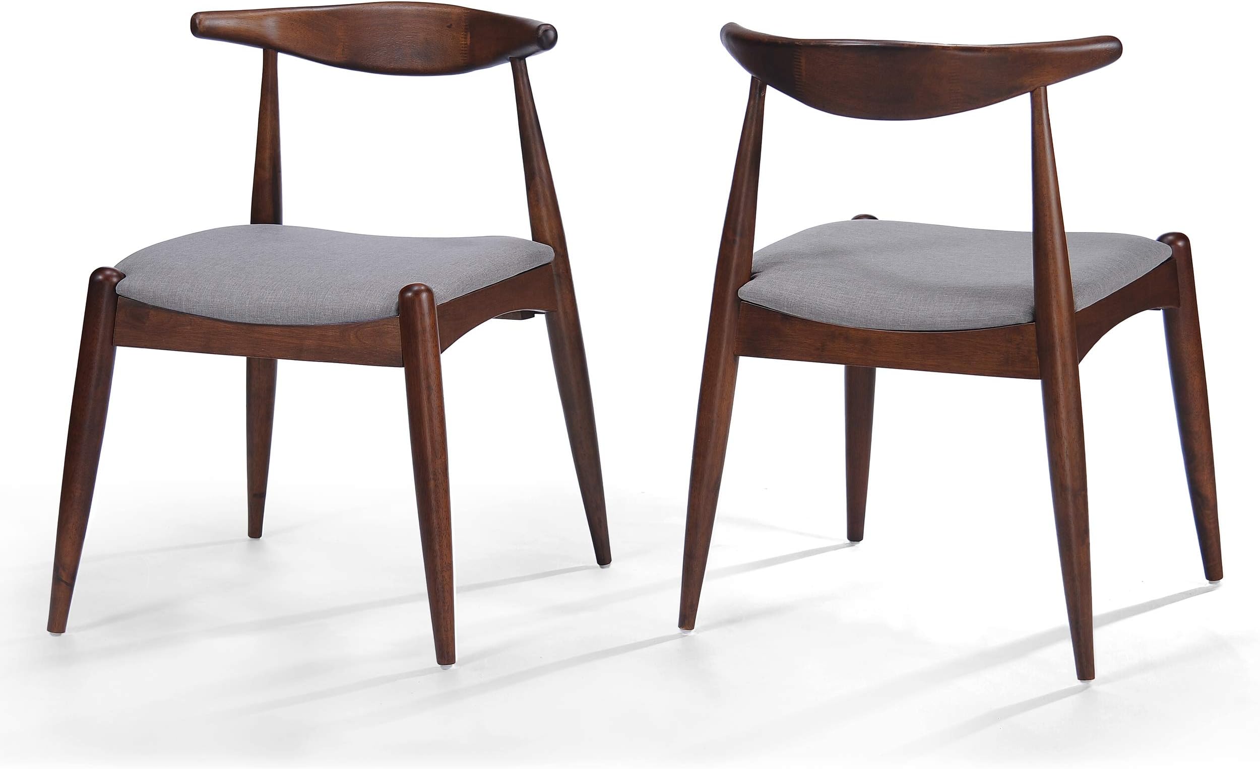 Amazon.com: WJIHUYU Set of 2 Mid Century Modern Walnut Dining Chairs ...