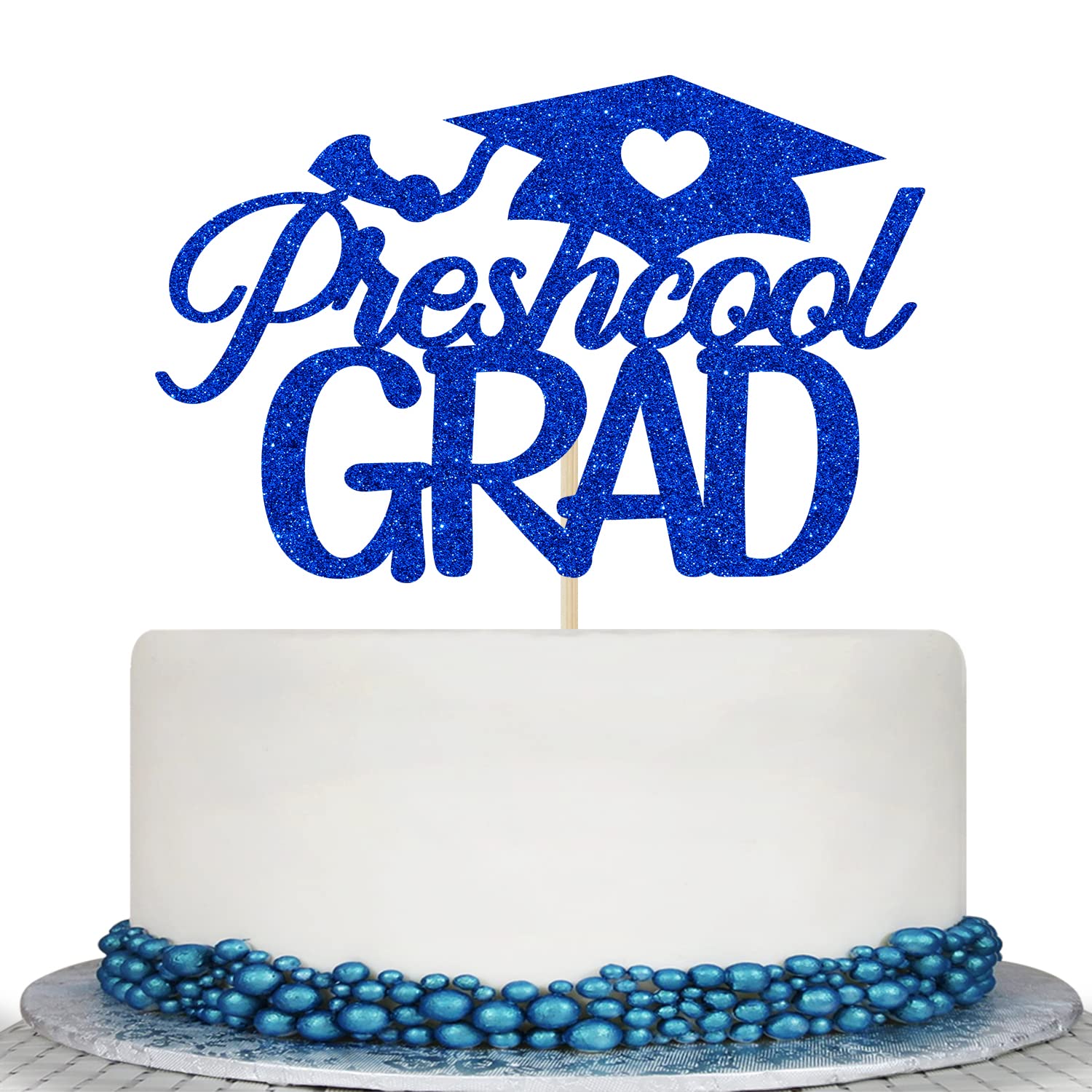 Buy Blue Glitter Preschool Grad Cake Topper - Congrats Grad Cake Topper ...