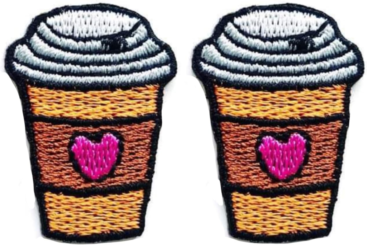 Amazon.com: PP Patch Green Cup Coffee Cappuccino Hot Drink Cartoon ...