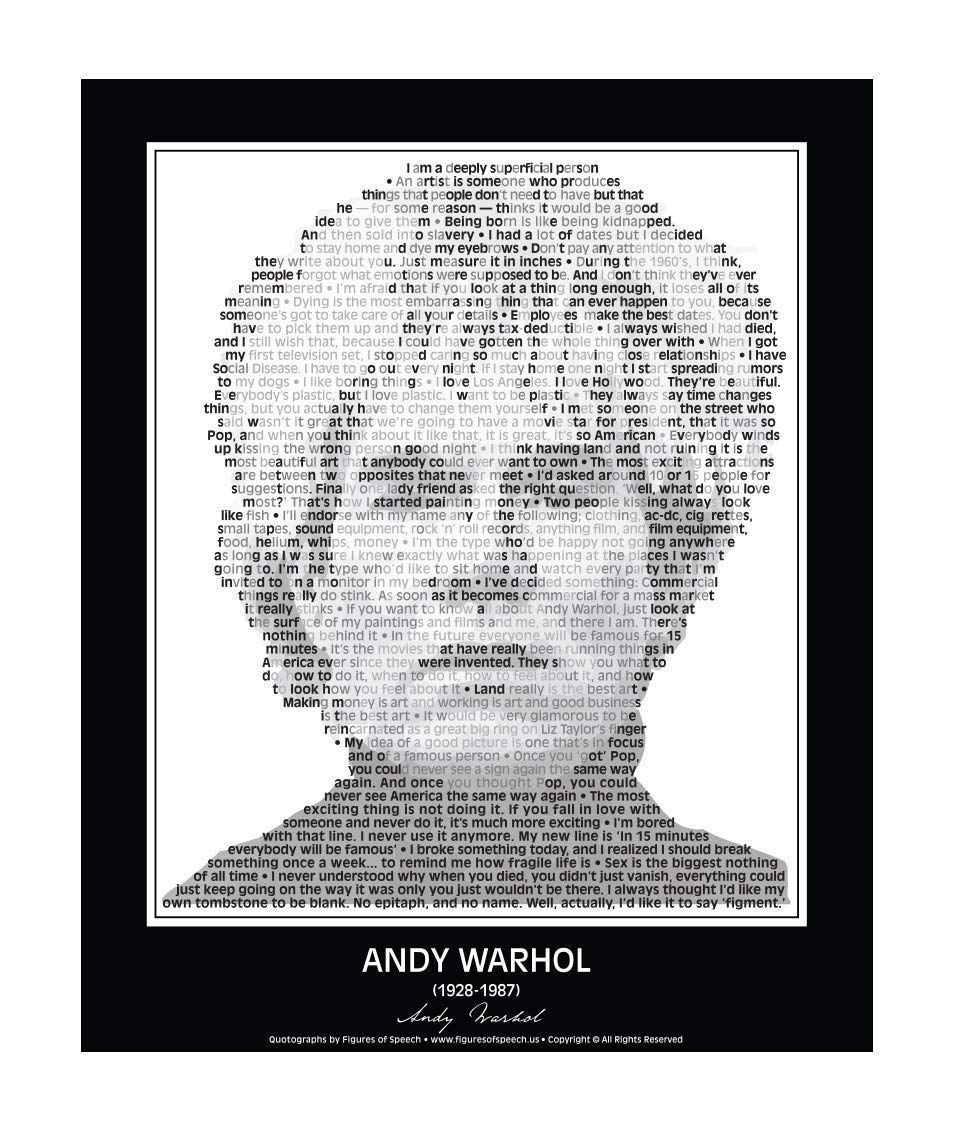 Amazon.com: Original Andy Warhol Quotes Poster. Andy Warhol Print made ...