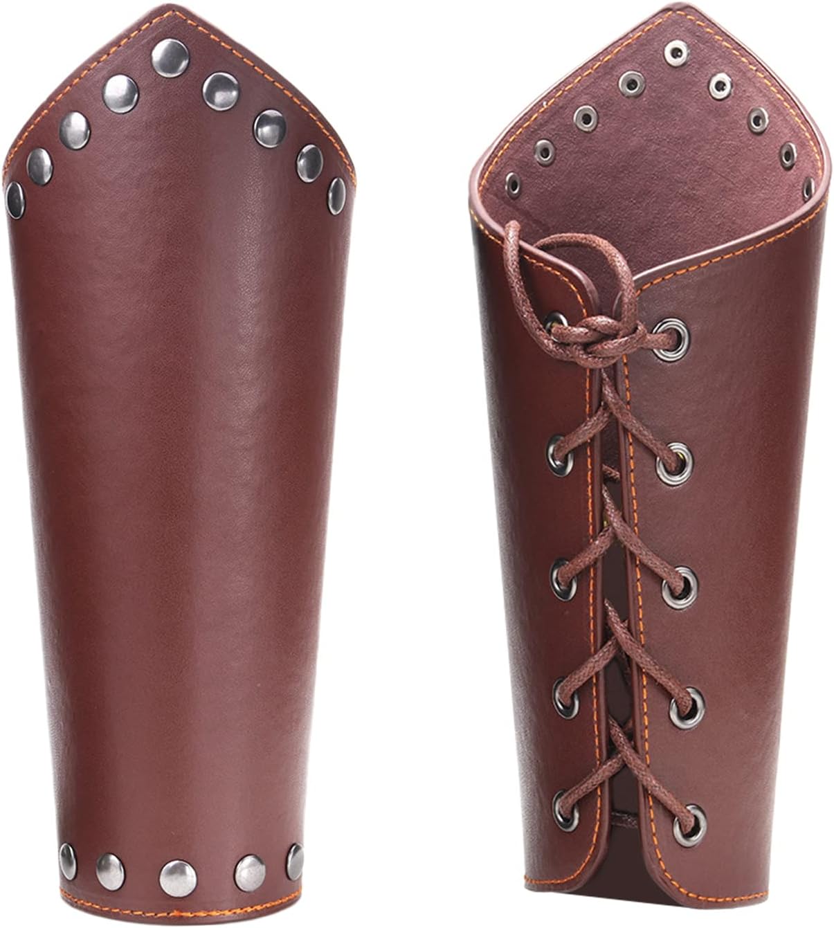 GORGECRAFT 2PCS Leather Gauntlet Wristband Medieval Armor Bracers ...