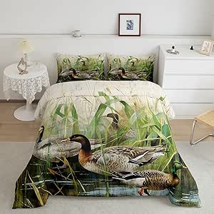 Amazon.com: Mallard Duck Bedding Set Boys Girls Wild Duck Hunting Comforter Set for Kids Women ...