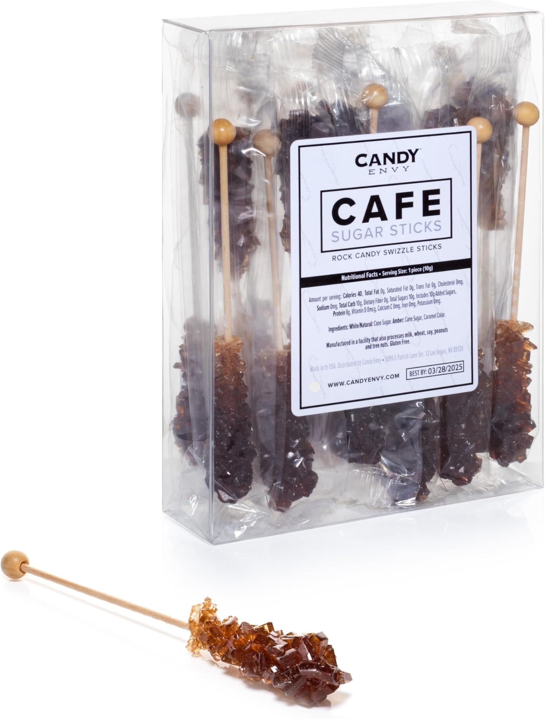 Amazon.com : Candy Envy - Red Rock Candy Sugar Sticks - Strawberry ...
