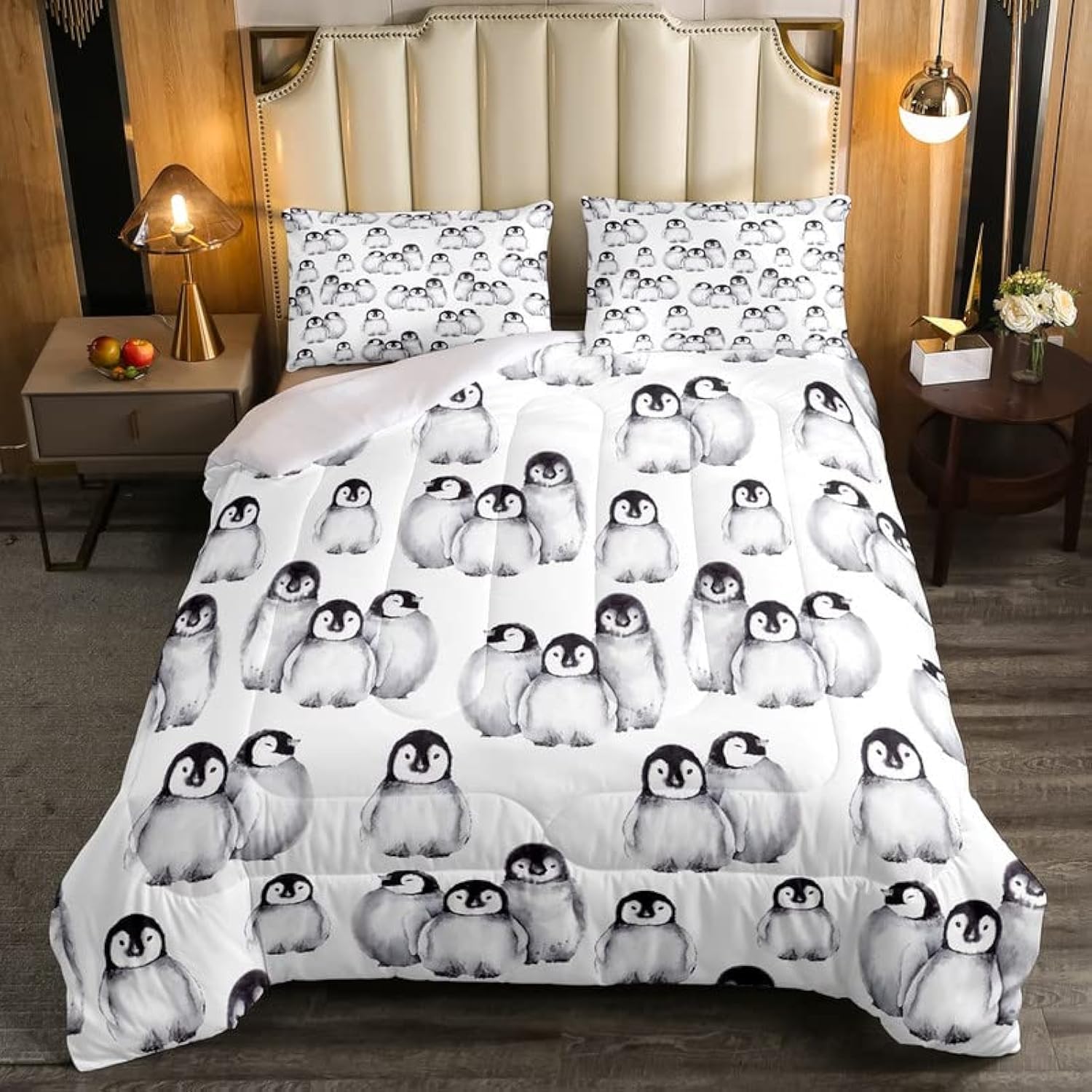 Amazon.com: Erosebridal Penguin Comforter Set Twin Size for Kids Boys ...