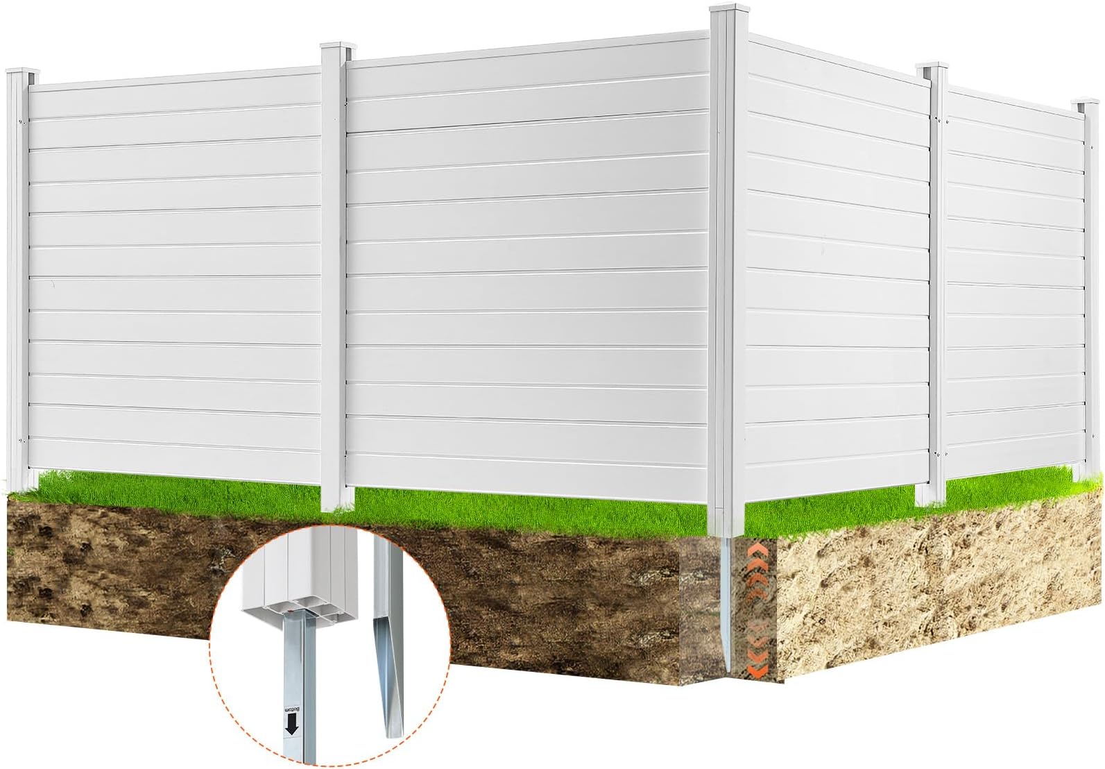 Amazon.com : Mondaria Semi-Closed Privacy Fence Panels with 2 Posts for ...