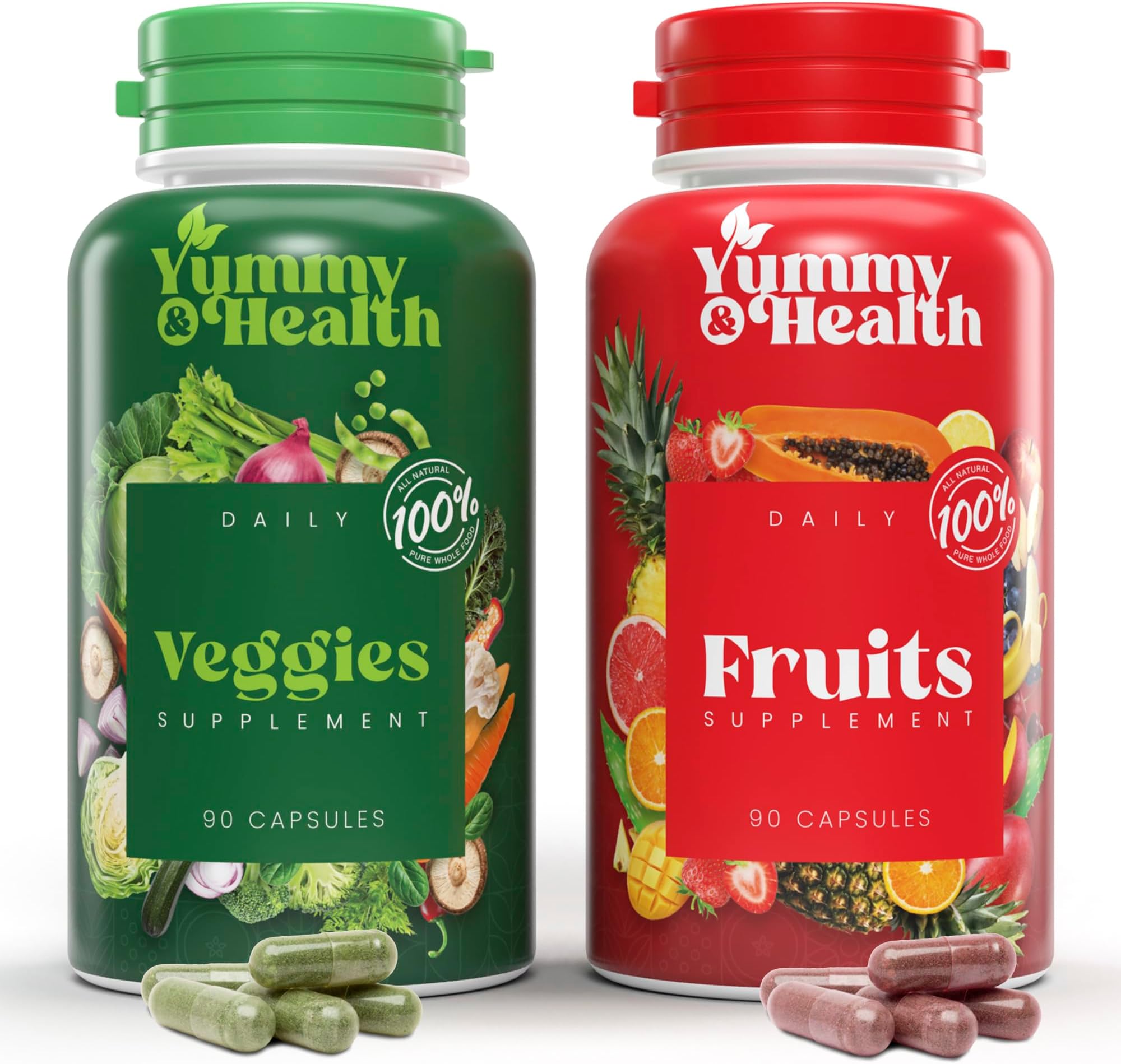 Amazon.com: Yummy & Health Fruits and Veggies Capsules – 90 Fruit + 90 ...