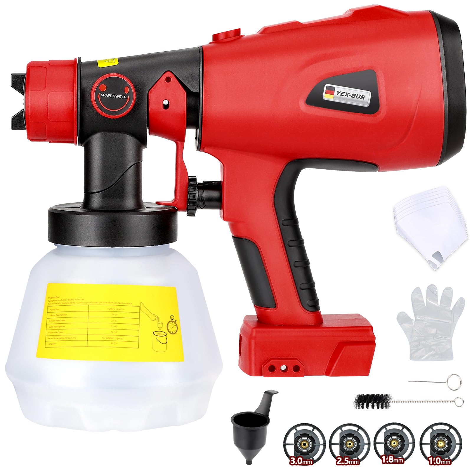 Cordless Paint Sprayer for Milwaukee m18 18V Battery, 200W Paint Spray ...