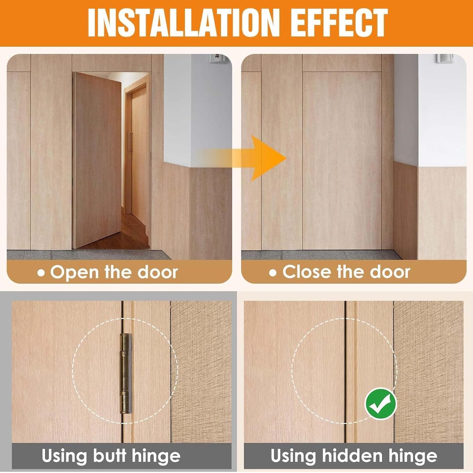 Snapklik.com : Lipshome 7" Hidden Door Hinge/Invisible Door Silent Door ...