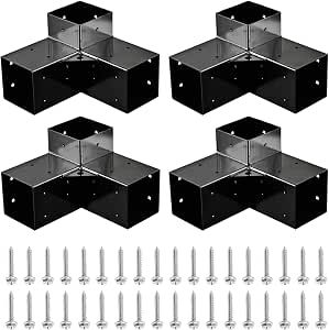 Anman Gazebo Brackets Kit 4x4 3-Way Right Angle Corner Bracket (Alloy ...