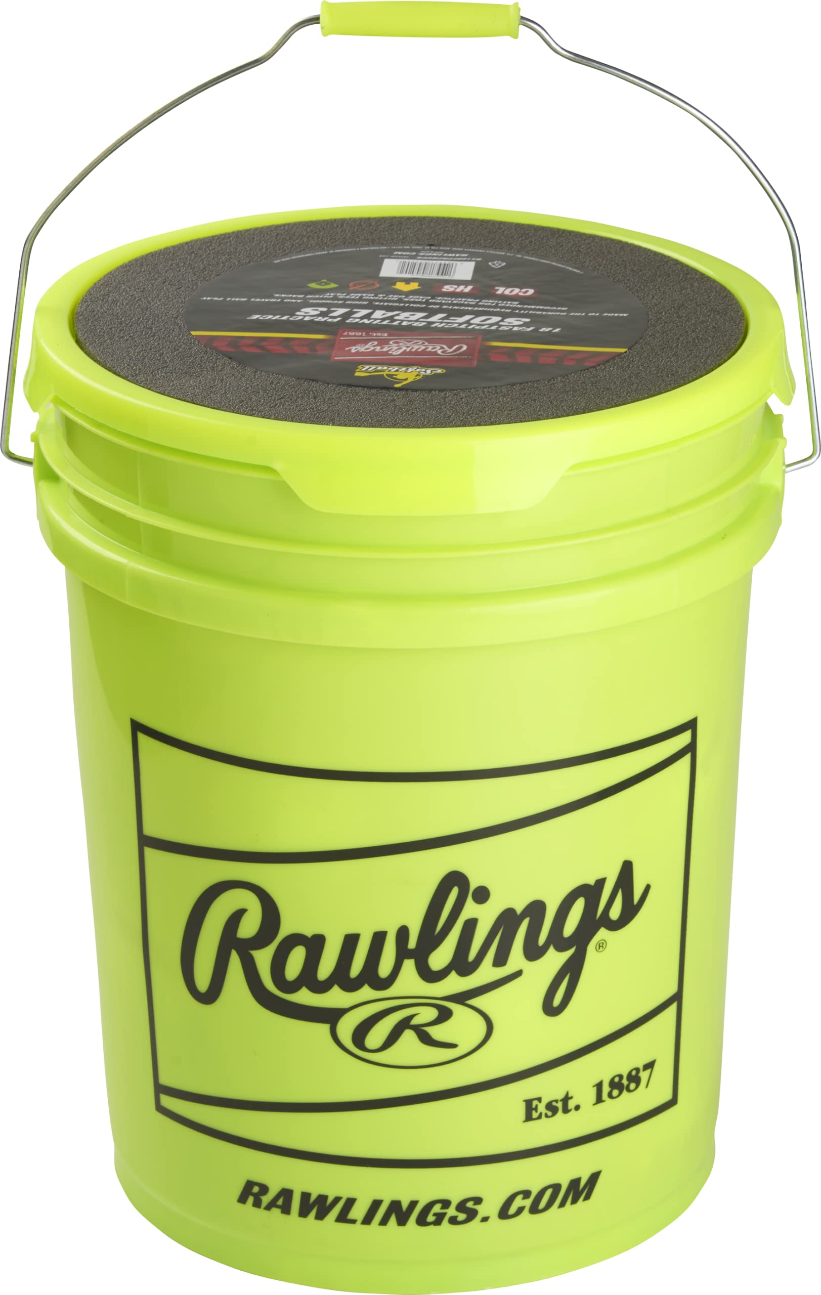 Rawlings Rfpbp12sy Fastpitch Softball 12 Bucket 12 Ball Pack W/Bucket