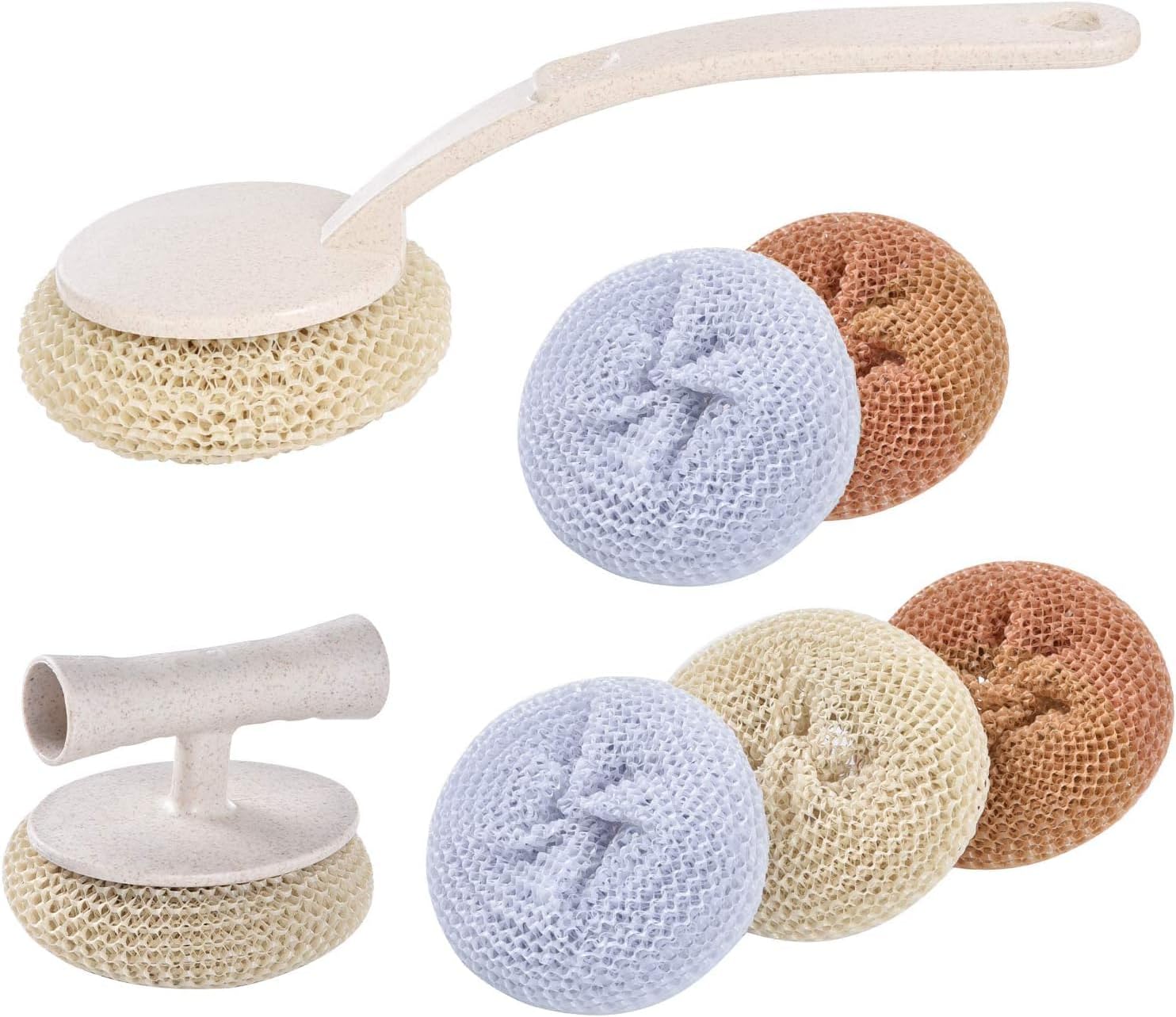 Amazon.com: Plastic Scourer Pads with Handle, Soft Kitchen Cleaning ...