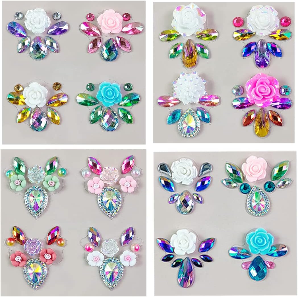 Amazon.com : 16 Clors Rainbow 3D Rhinestone Crystal Tattoo Sticker ...