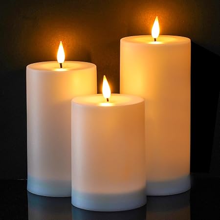 Amazon.com: NOMFIX Ivory Outdoor Solar Powered Candles Waterproof, 3”x4 ...