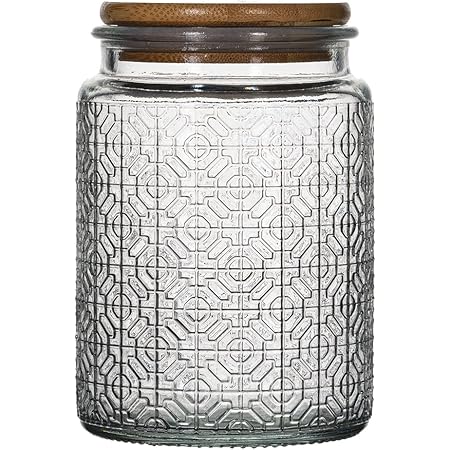 Amazon.com: Vintage Glass Airtight Storage Jar with Bamboo Lid, 25.4 FL OZ Glass Food Storage ...