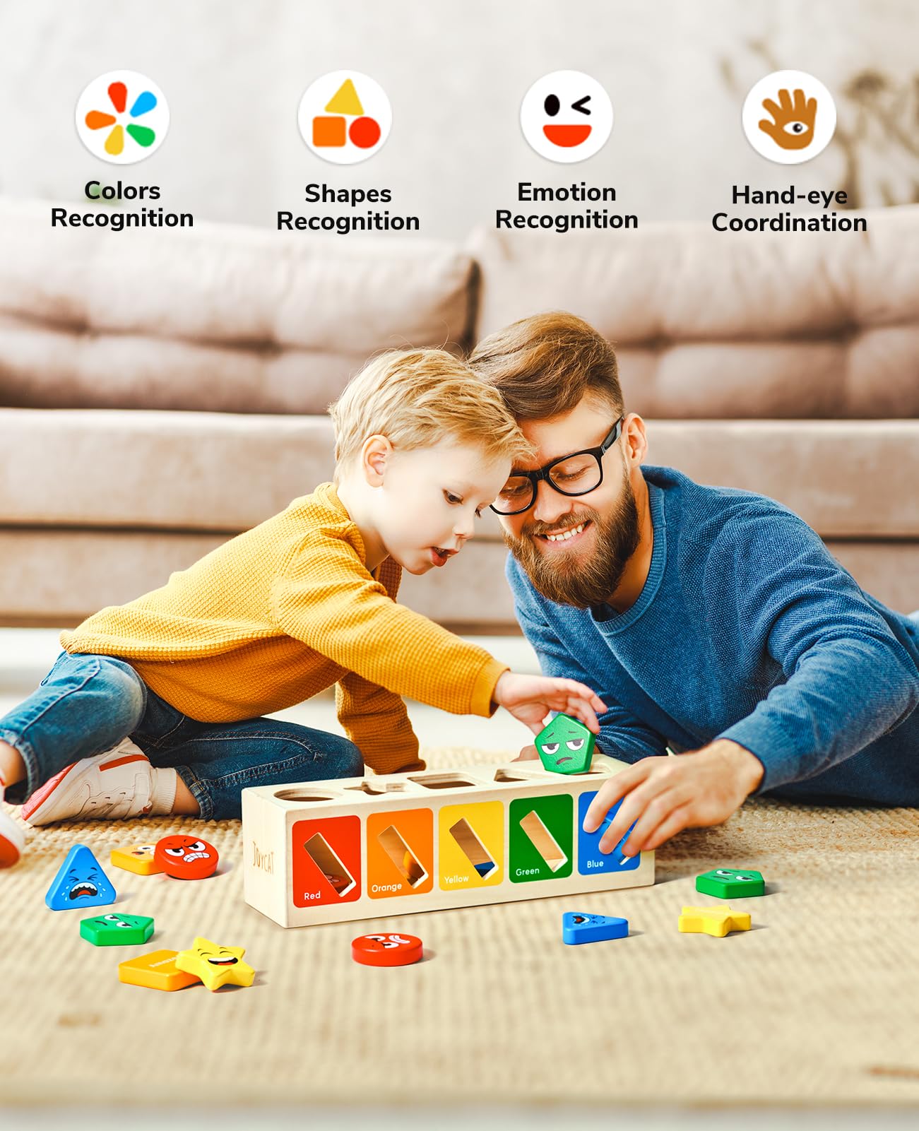 Snapklik.com : JoyCat Montessori Wooden Sorting Toys,for 2 3 4Year Old ...