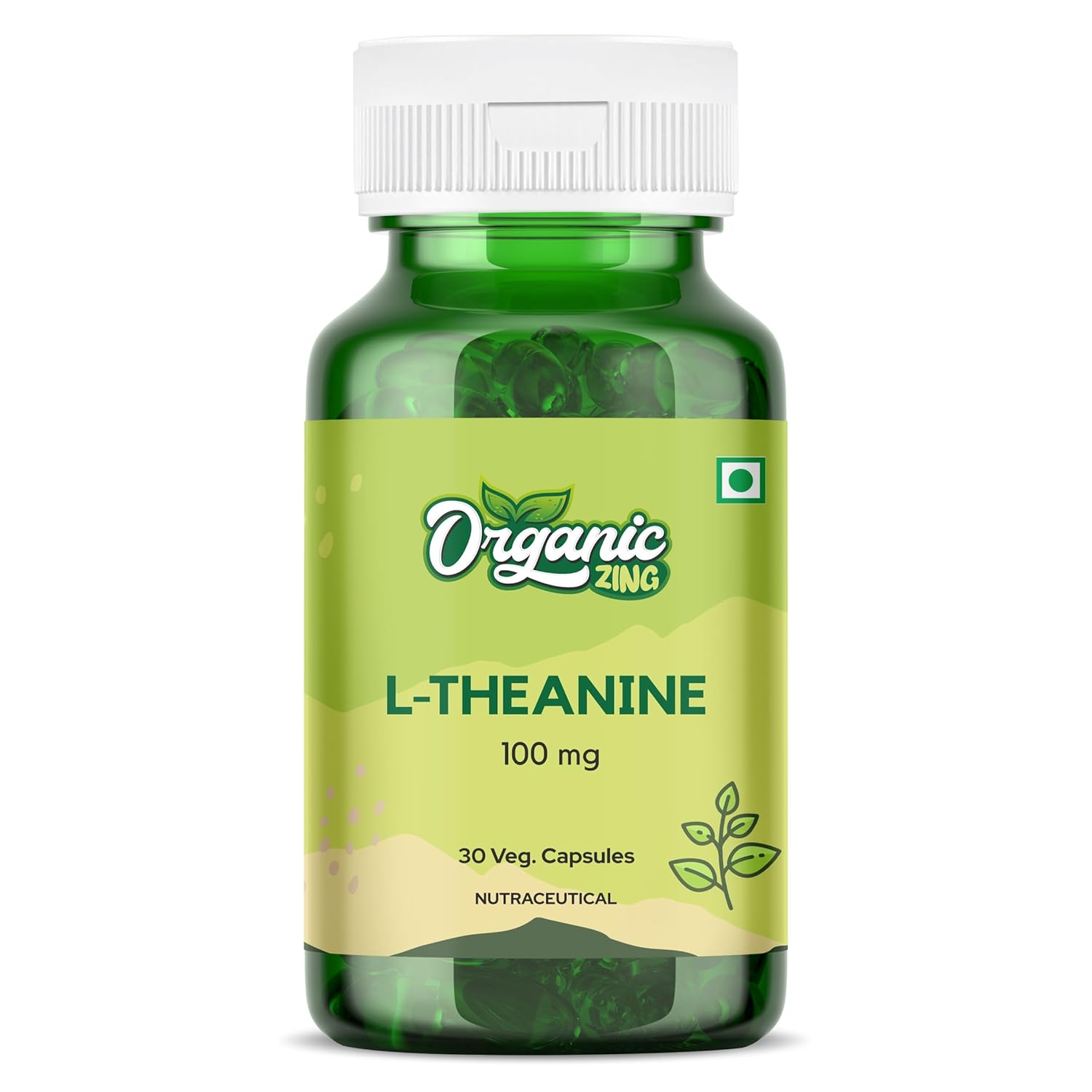 Organic Zing L-Theanine GMP Quality Assured, Kosher, Vegan | 100mg | 30 ...