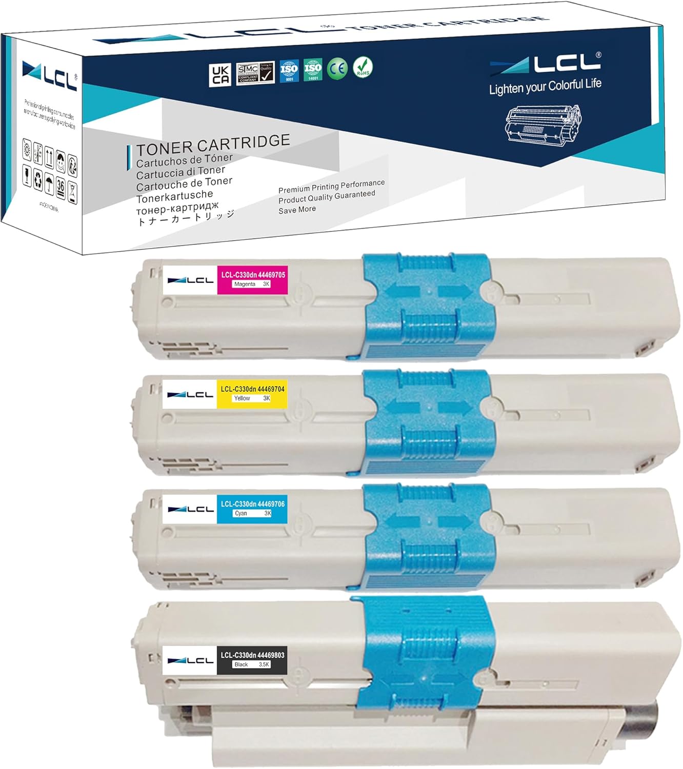 LCL Compatible Toner Cartridge 44469803 44469706 44469705 44469704 for ...