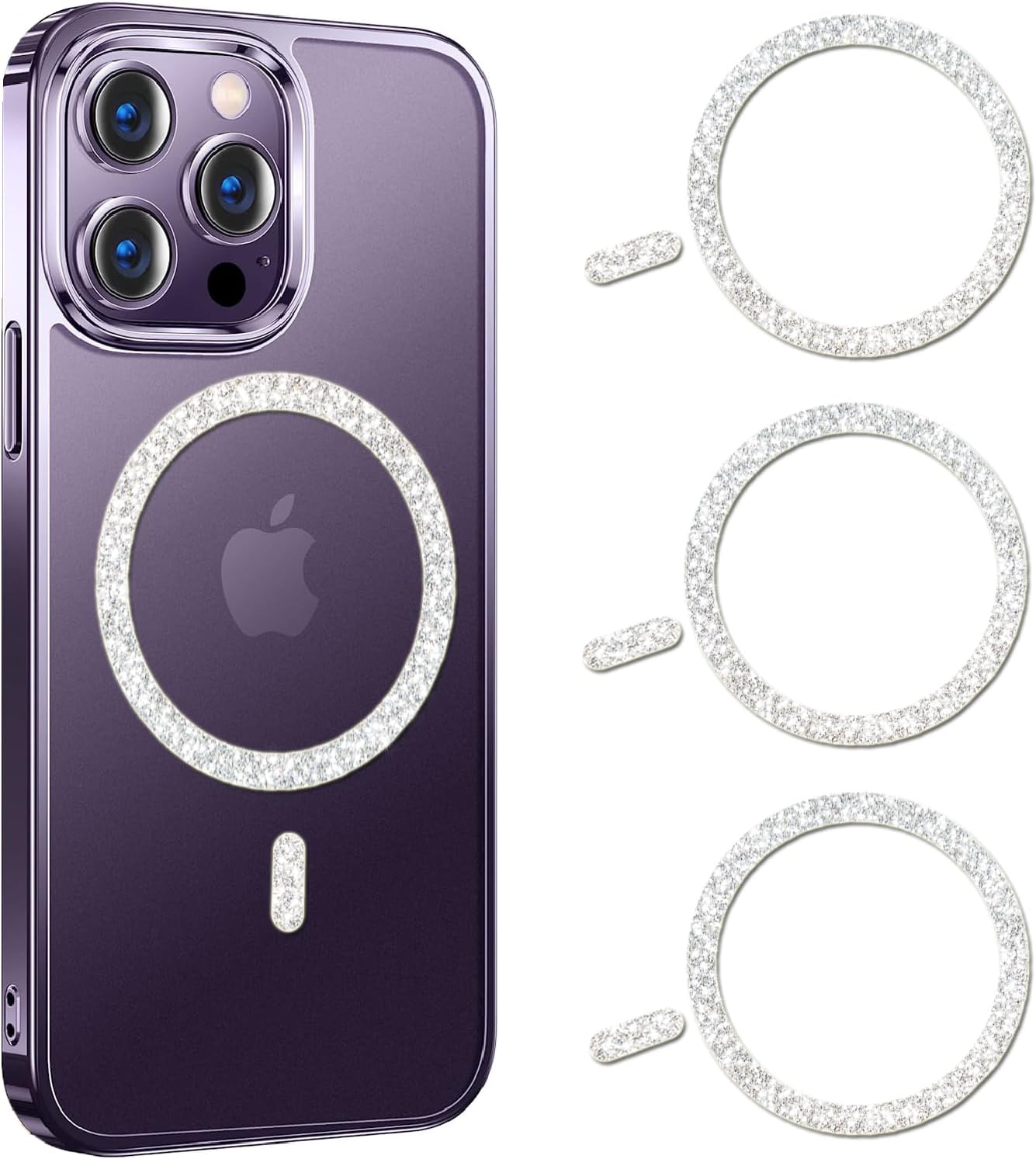 Amazon.com: COJOC for MagSafe Ring Stickers, Glitter Universal Magnetic ...