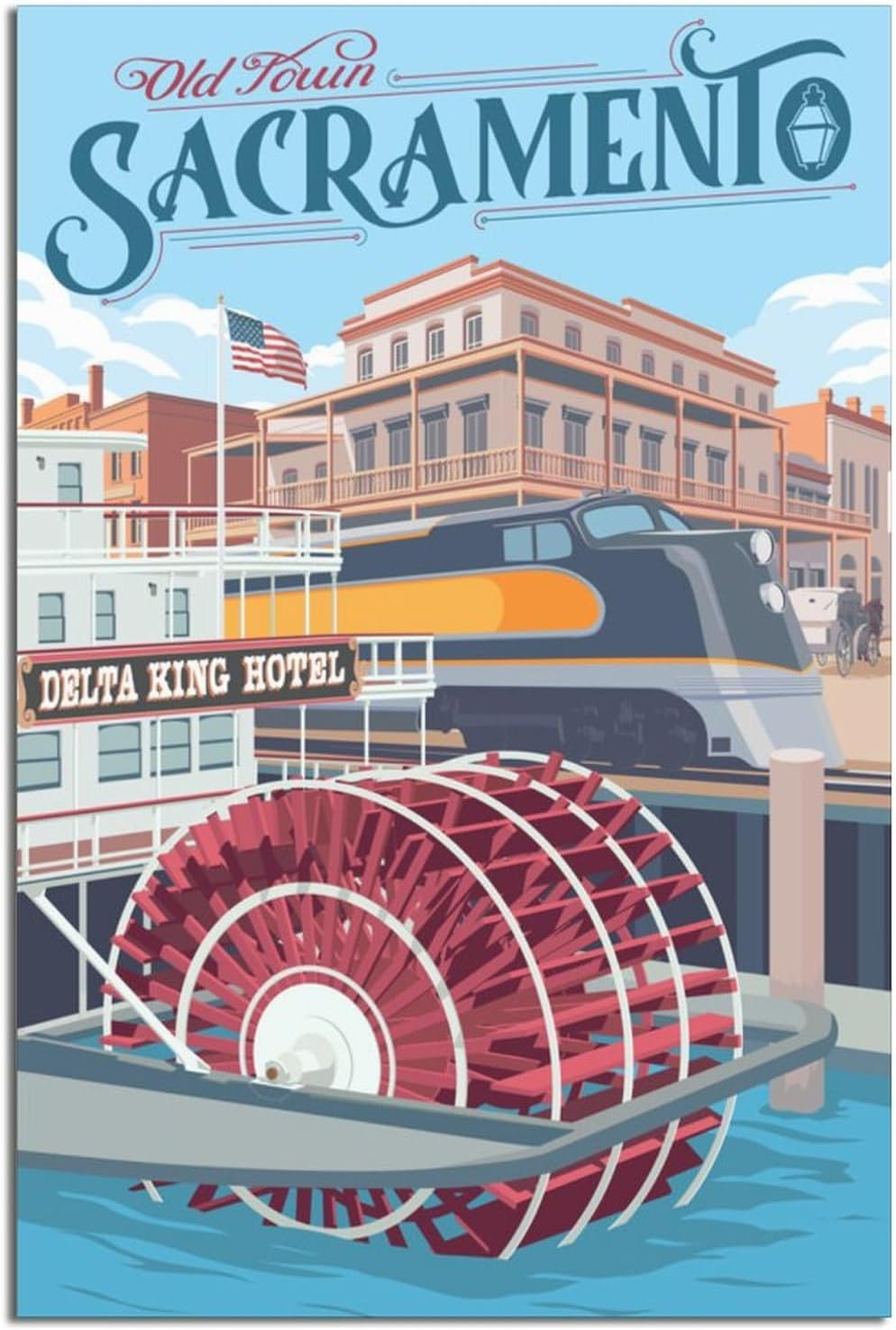 Amazon.com: Sacramento Vintage Travel Posters Canvas Poster Wall Decor ...