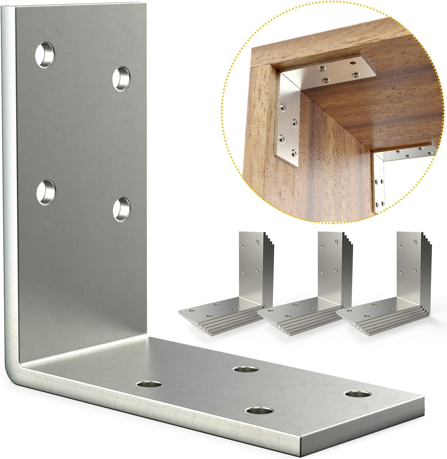 Amazon.com: 2x4 Galvanized Corner Brace, 90 Degree Angle Iron Brackets ...