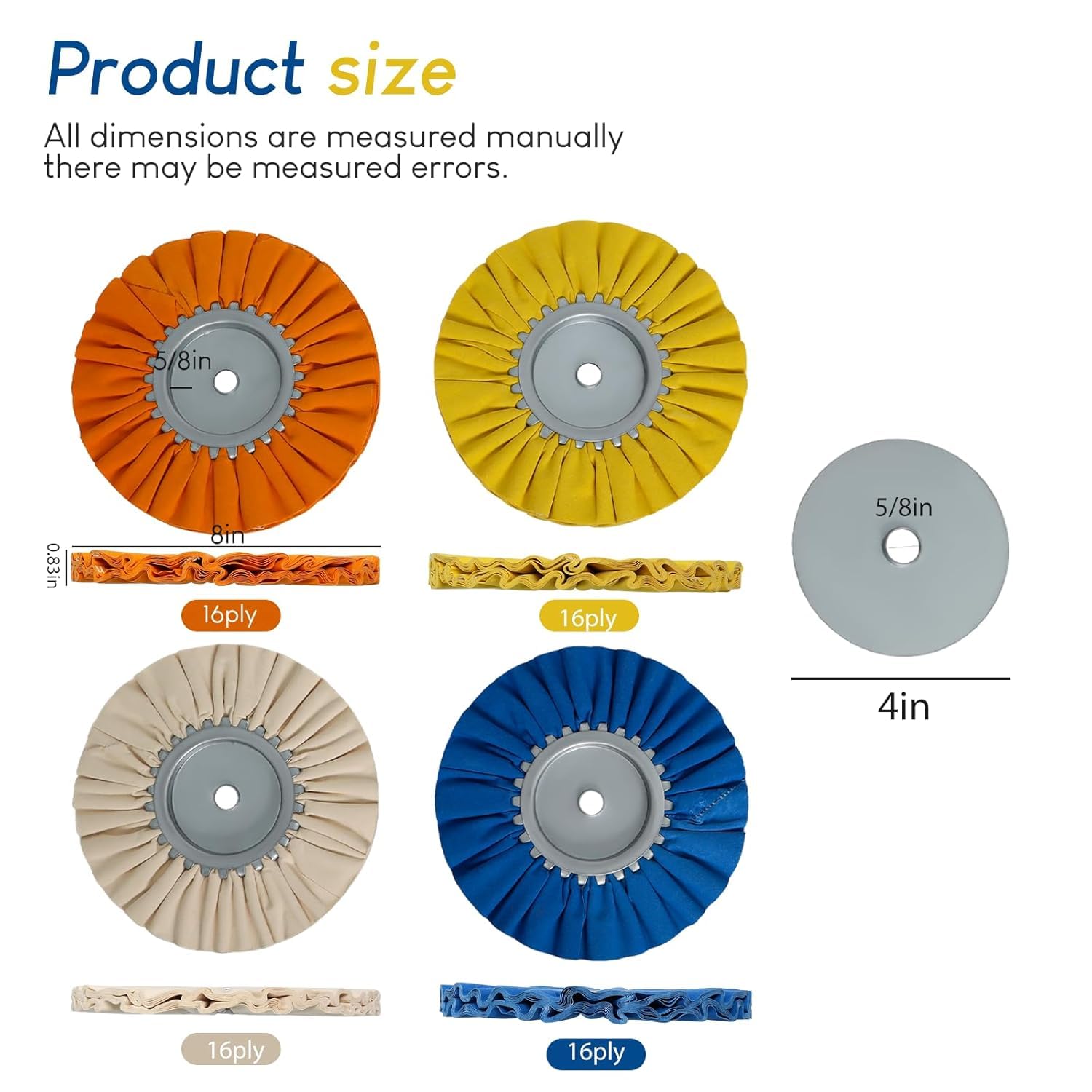 Snapklik.com : 8 Airway Buffing Wheel Kit, 6 Pcs Aluminum Wheel ...