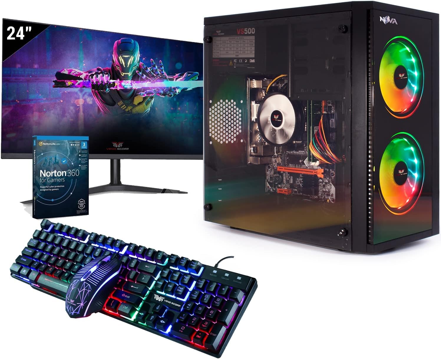 Veno Scorp Gaming PC – New 24" 75HZ Gaming Monitor Bundle AMD Ryzen 5 ...