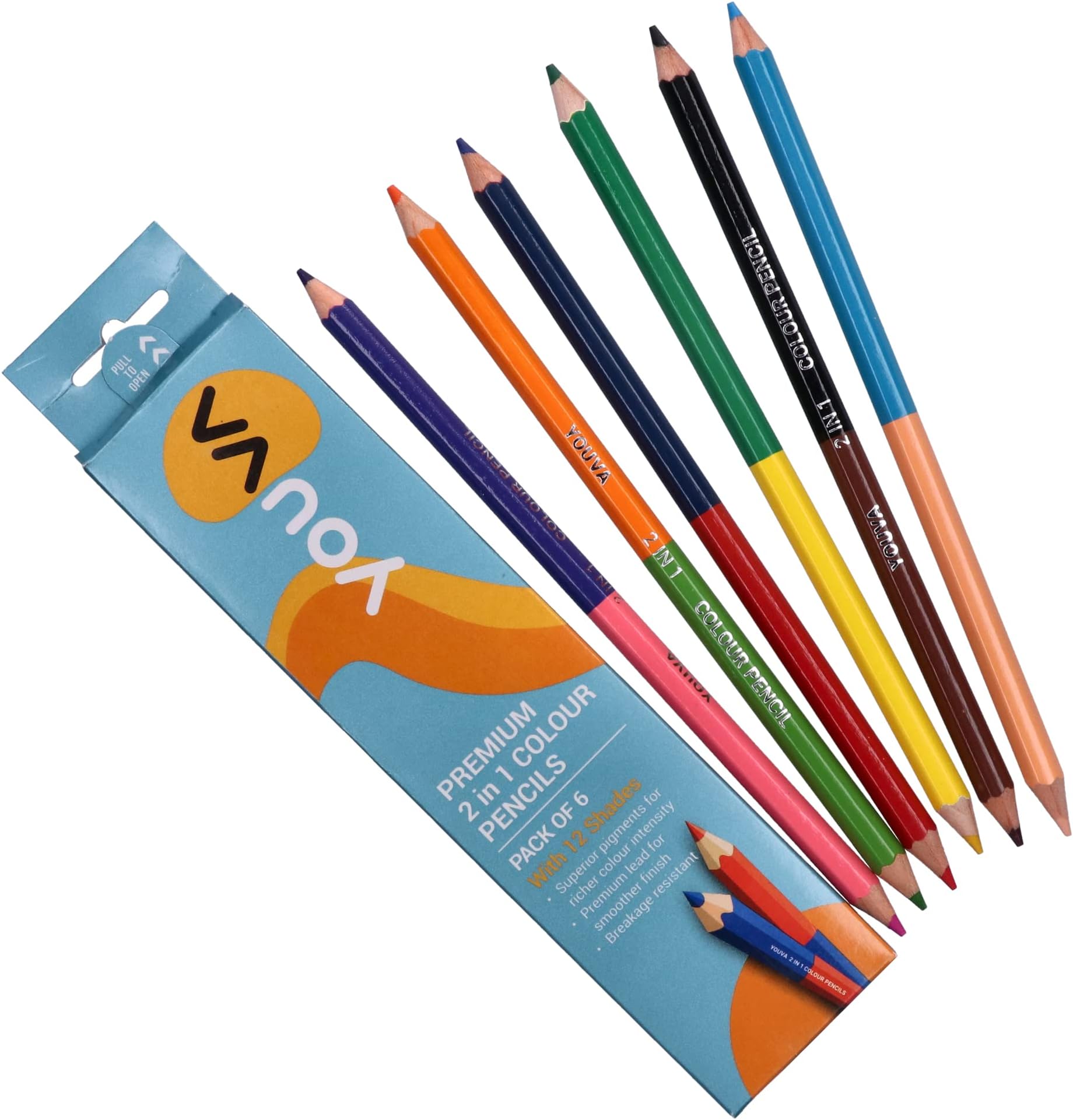 Navneet Youva | Premium 2 in 1 Colour Pencils | Pack of 6/12| Set of 2 ...