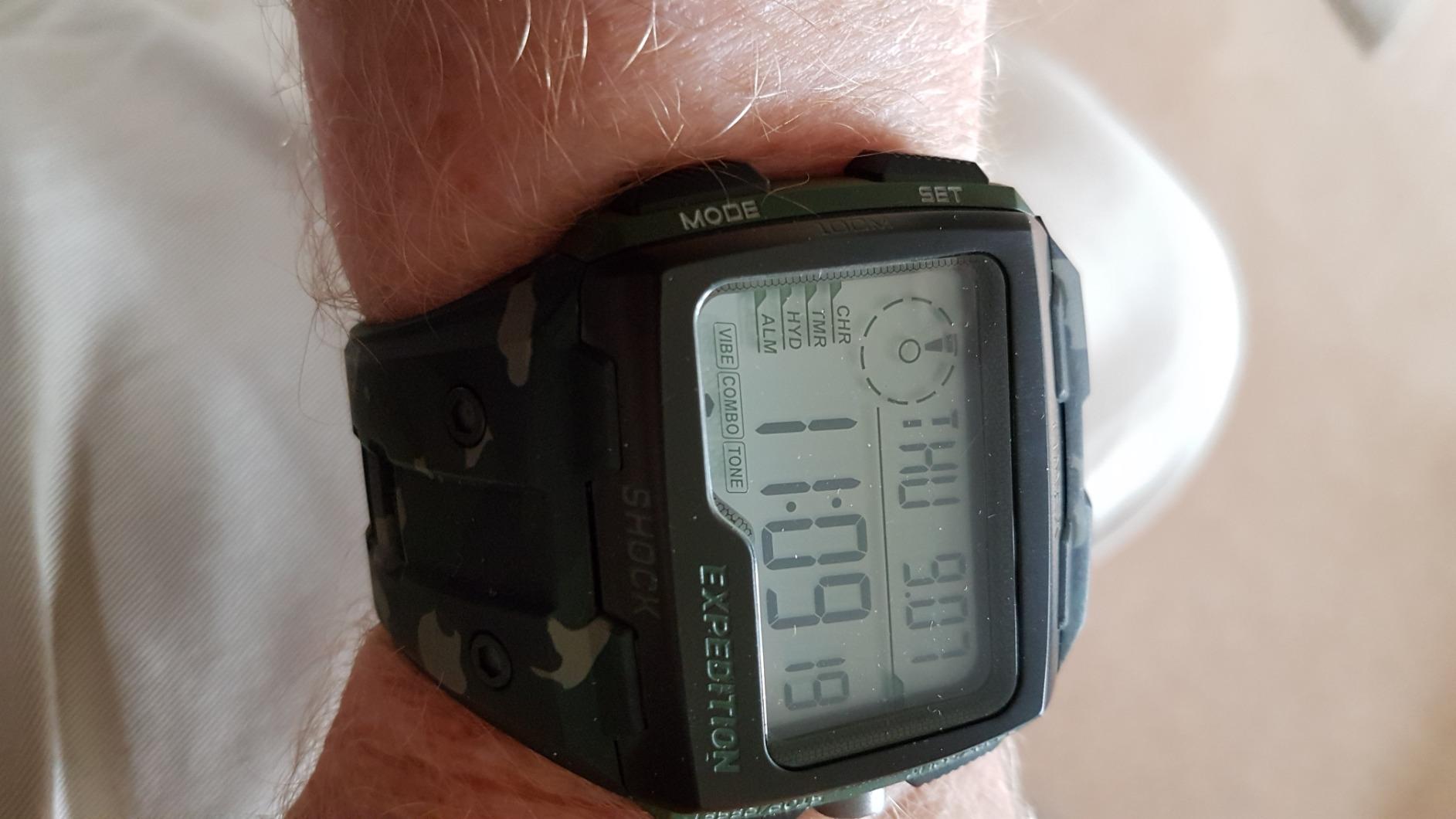 Timex Men's Expedition Grid Shock 50mm Quartz Resin Strap, Black, 16 ...