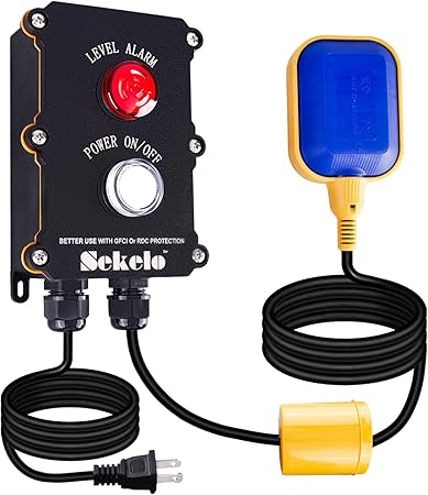 Sump Pump Alarm,Sekelo High Water Alarm with 10ft Level Float Switch ...