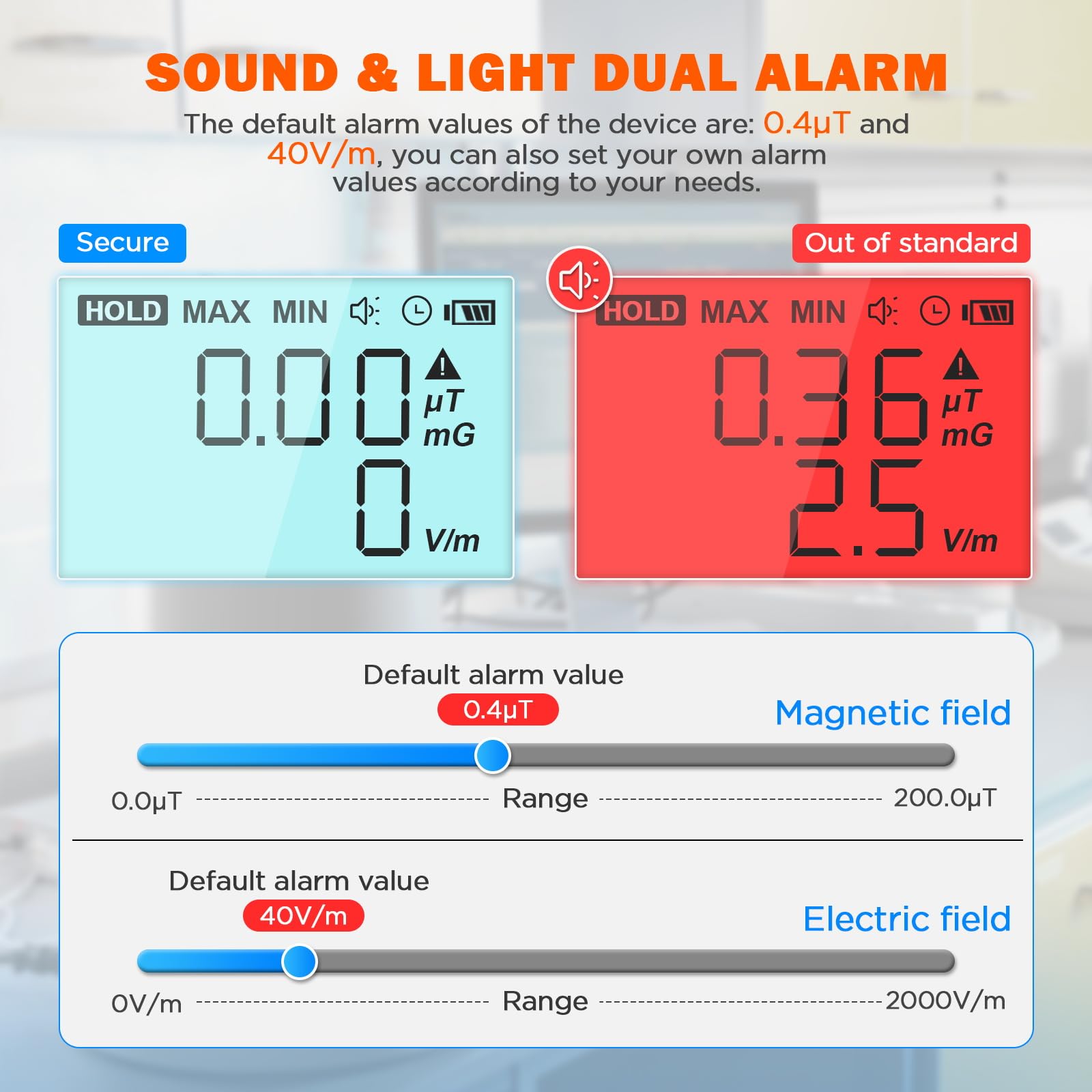 KAISAL EMF Meter, High Precision EMF Reader Magnetic Field Tester EMF ...
