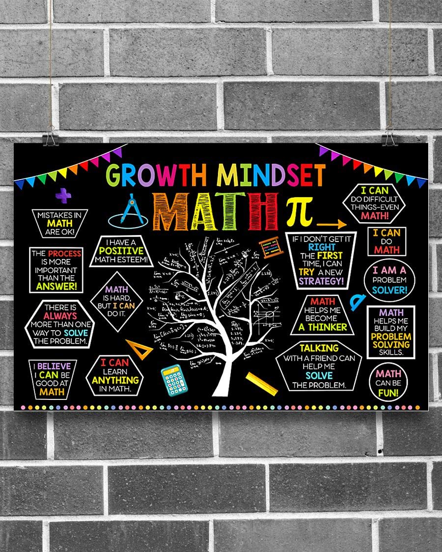 Debra Benn Teacher Growth Mindset Math Poster, Poster Unframed Décor ...