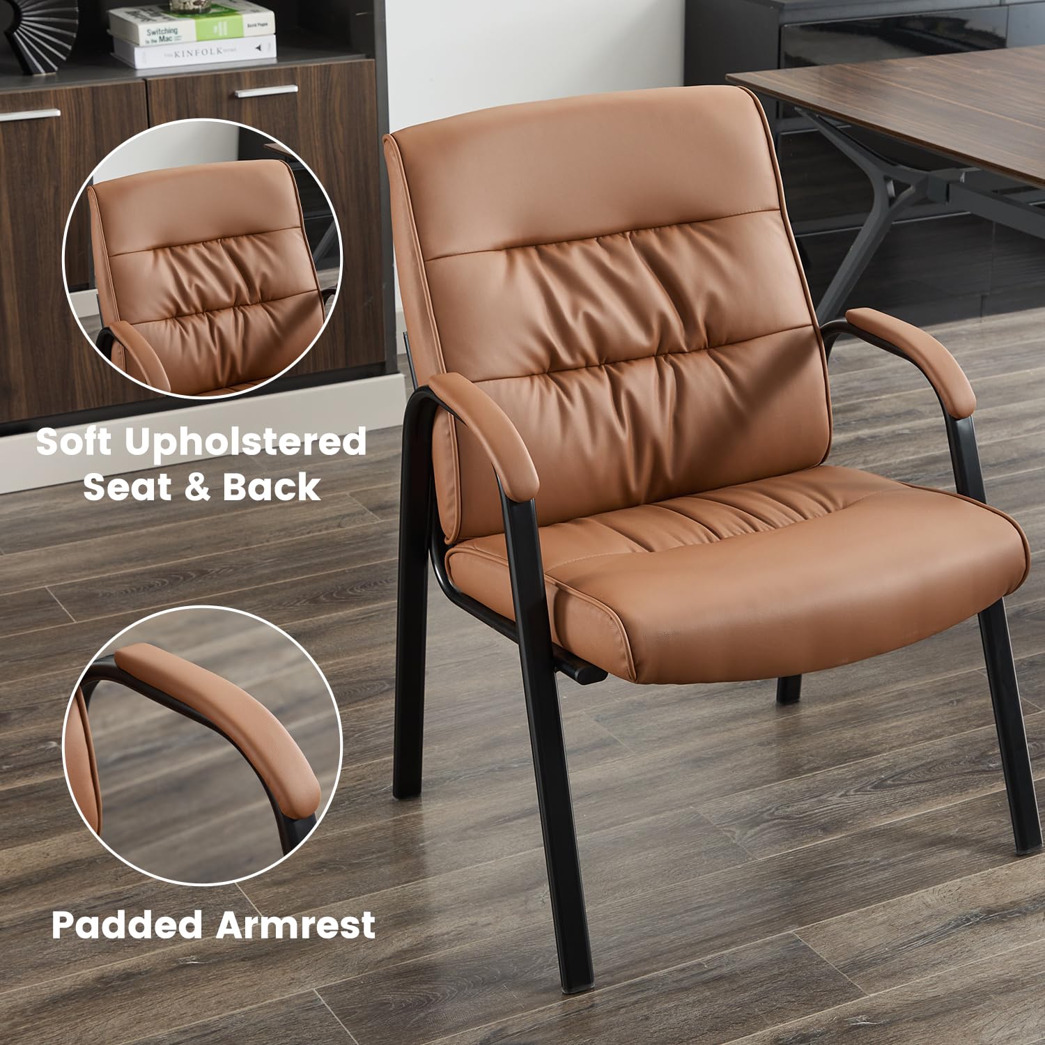 Brown Leather Conference Guest Chair BTEXPERT - Executive Conference ...