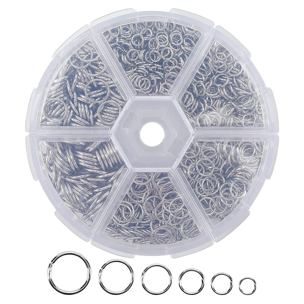 Limnyves 1390Pcs O Ring Metal Open Jump Rings Set Metal Jump Rings for ...